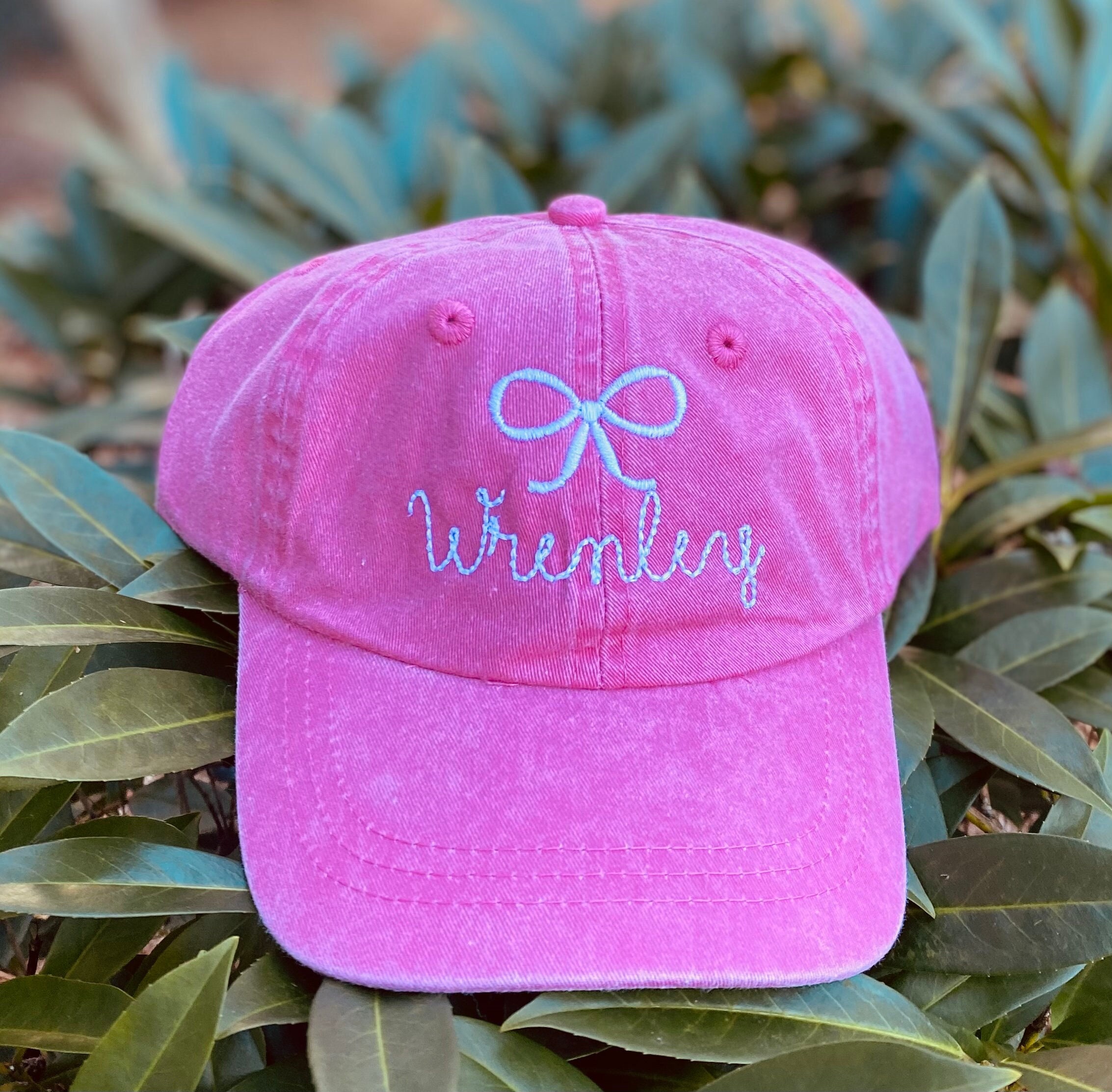 Girls Toddler Youth Ball Cap - Monogram Bow Cap - Kids Embroidered Hat ...