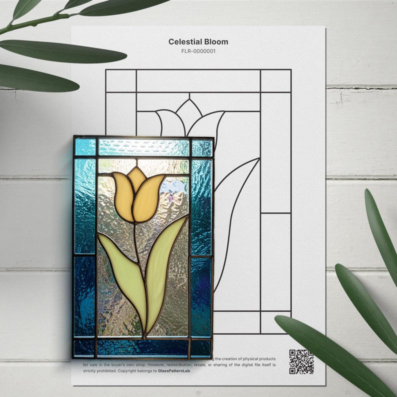 Tulip Stained Glass Pattern, Stained Glass Patterns, Digital Download ...