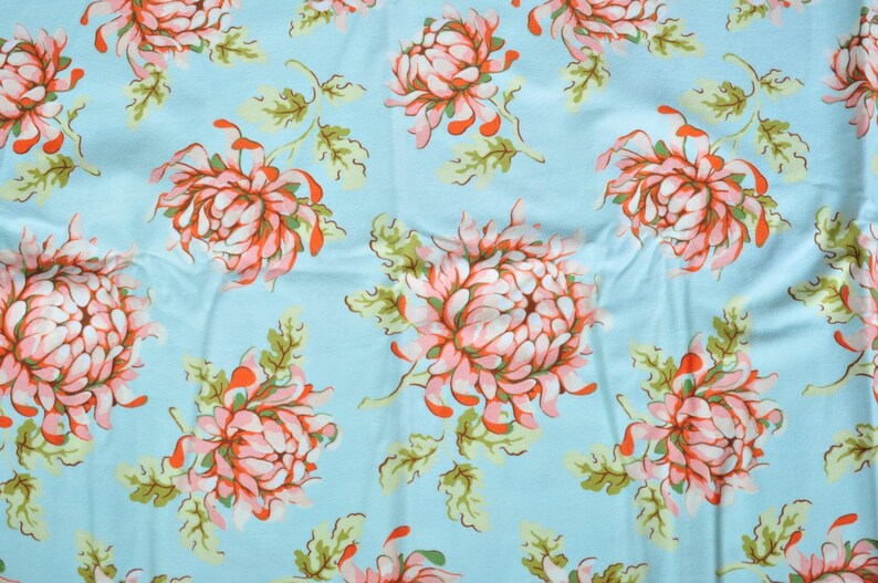 Freshcut Heather Bailey Painted Mums Print FLANNEL 1.5 Yards EXTREMELY ...