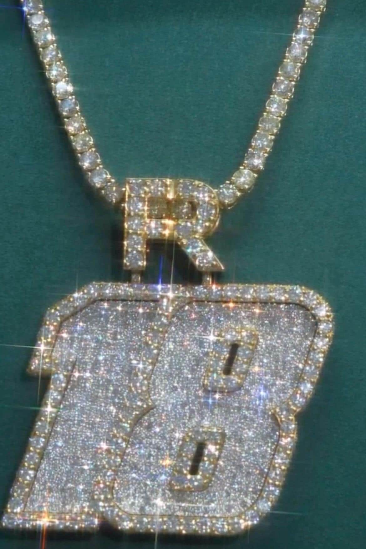 Custom Diamond Pendant Necklace - Iced Out Number & Letter Charm ...