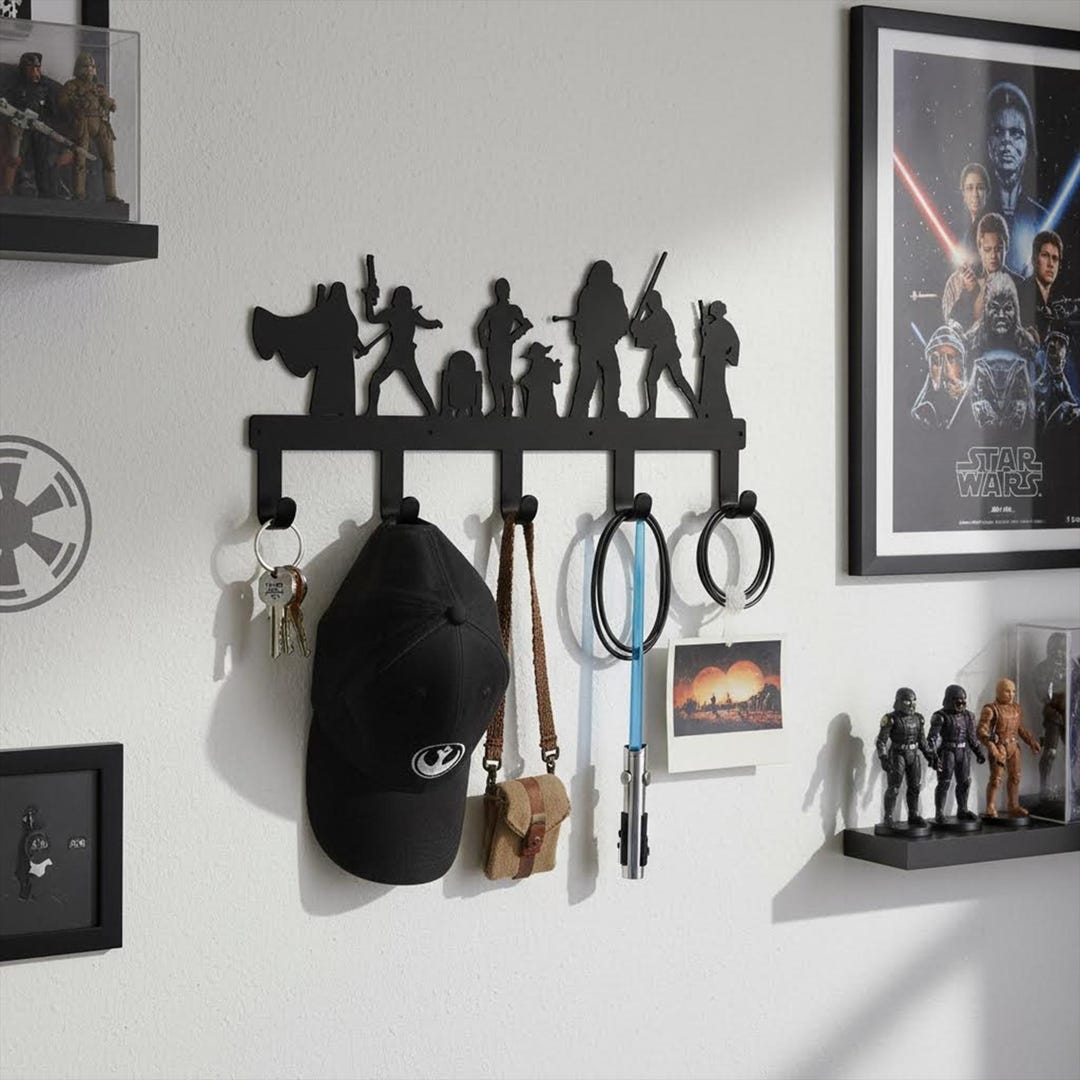 Star Wars Character Silhouette Metal Wall Hooks, Star Wars Fan Hooks ...