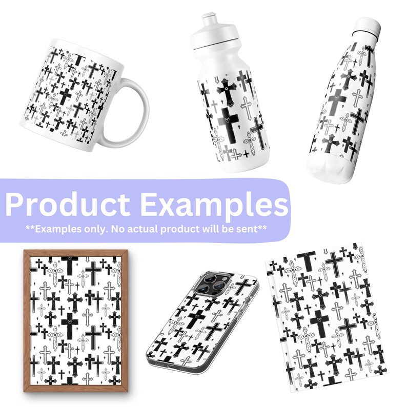 Black and White Cross Seamless Pattern PNG, Christian Faith Digital ...