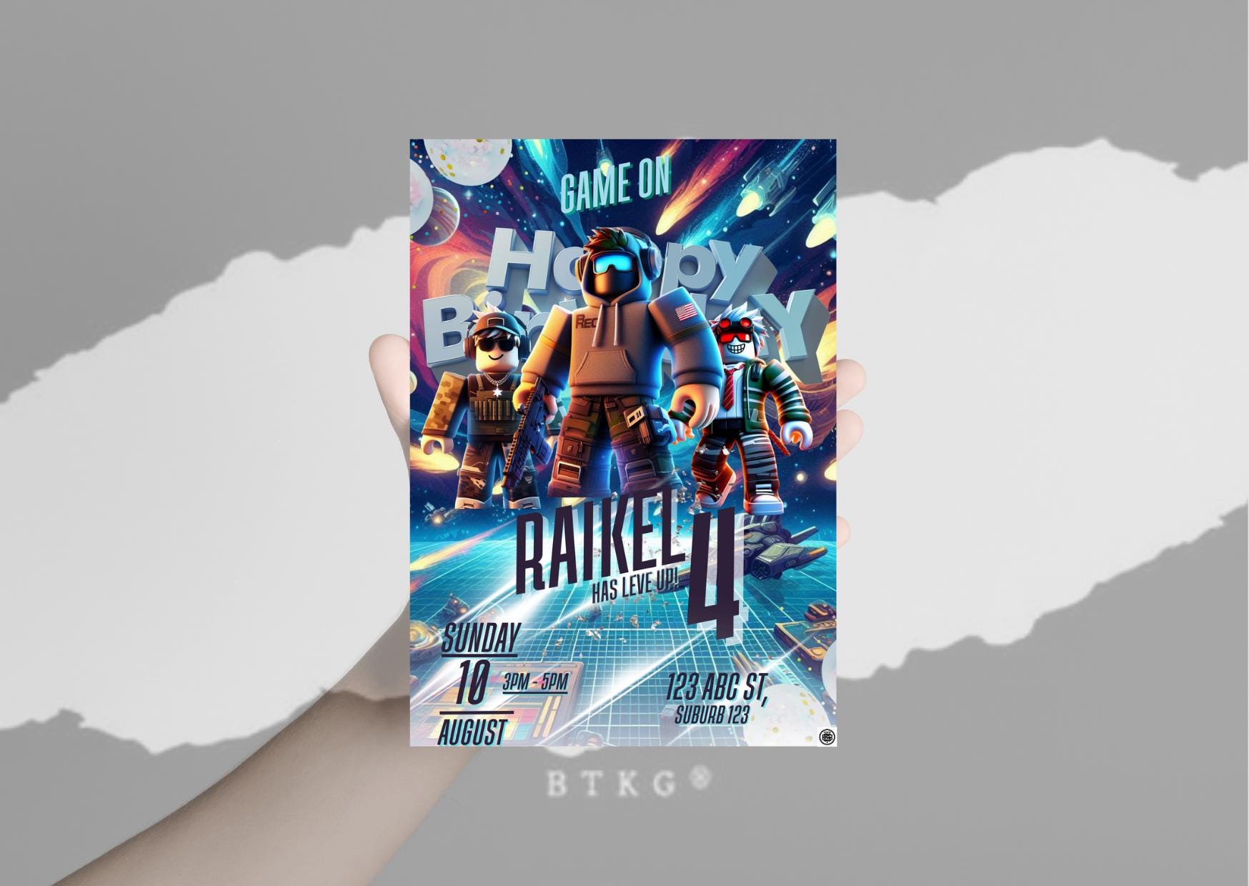 Roblox Galactic Birthday Invitation - Instant Download - Etsy