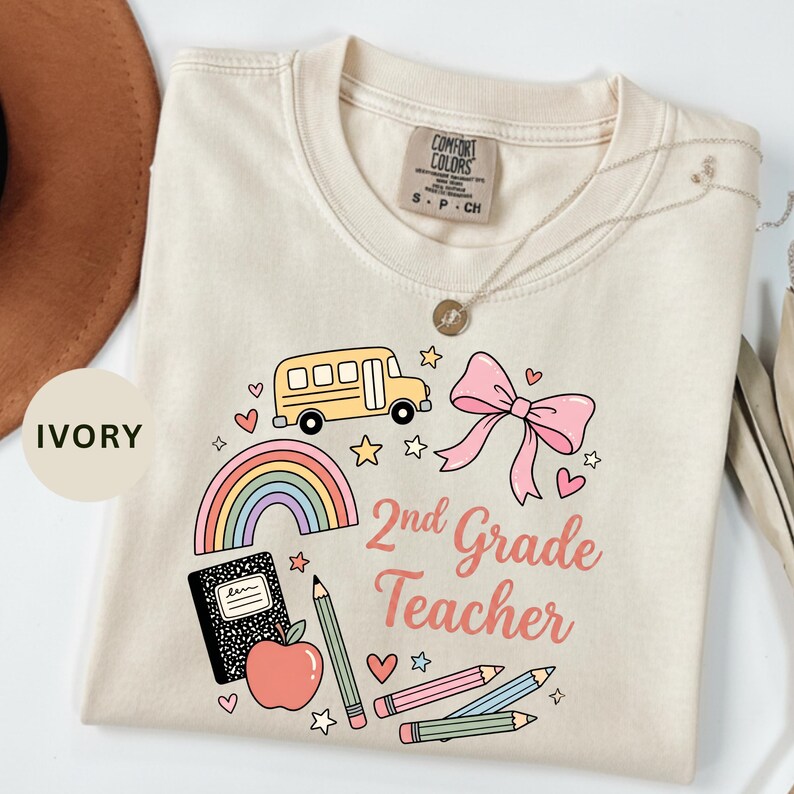 Personalized Second Grade Teacher Name Shirt | Coquette Doodle Back to ...