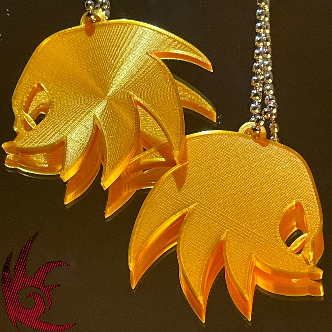 Knuckles the Echidna Pendant / Logo / Emblem Side Profile Necklace ...
