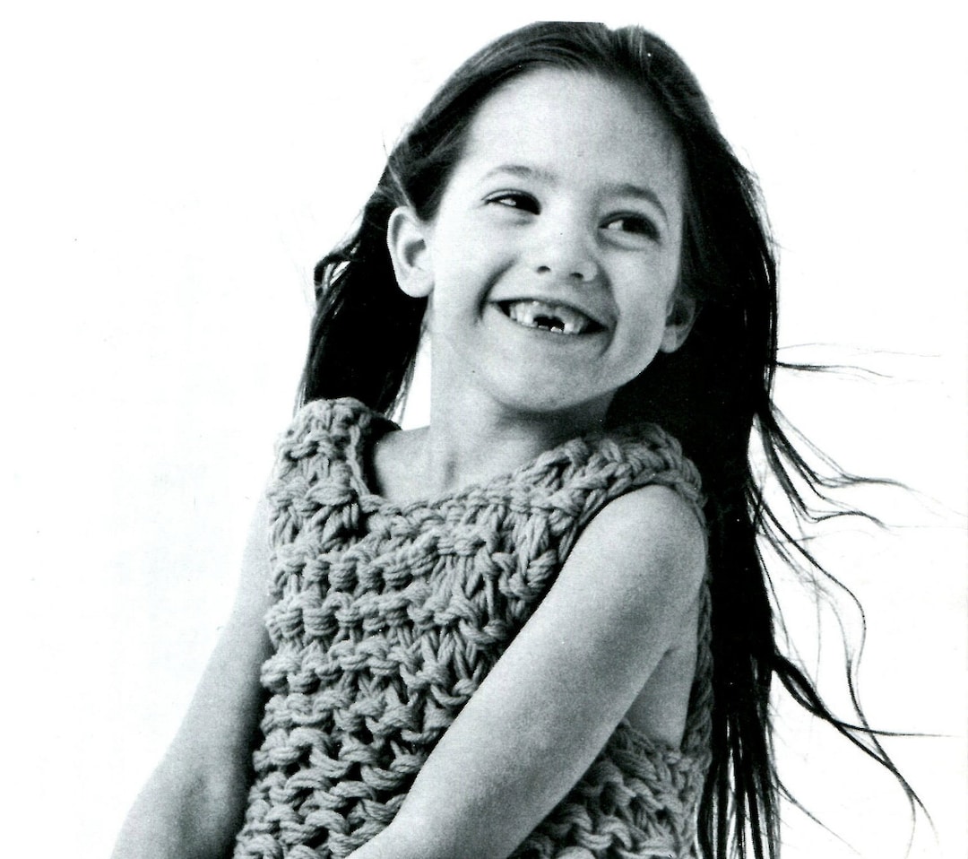 Girls' Retro Chunky-knit Pullover Dress -- Super Quick Knit -- PDF ...