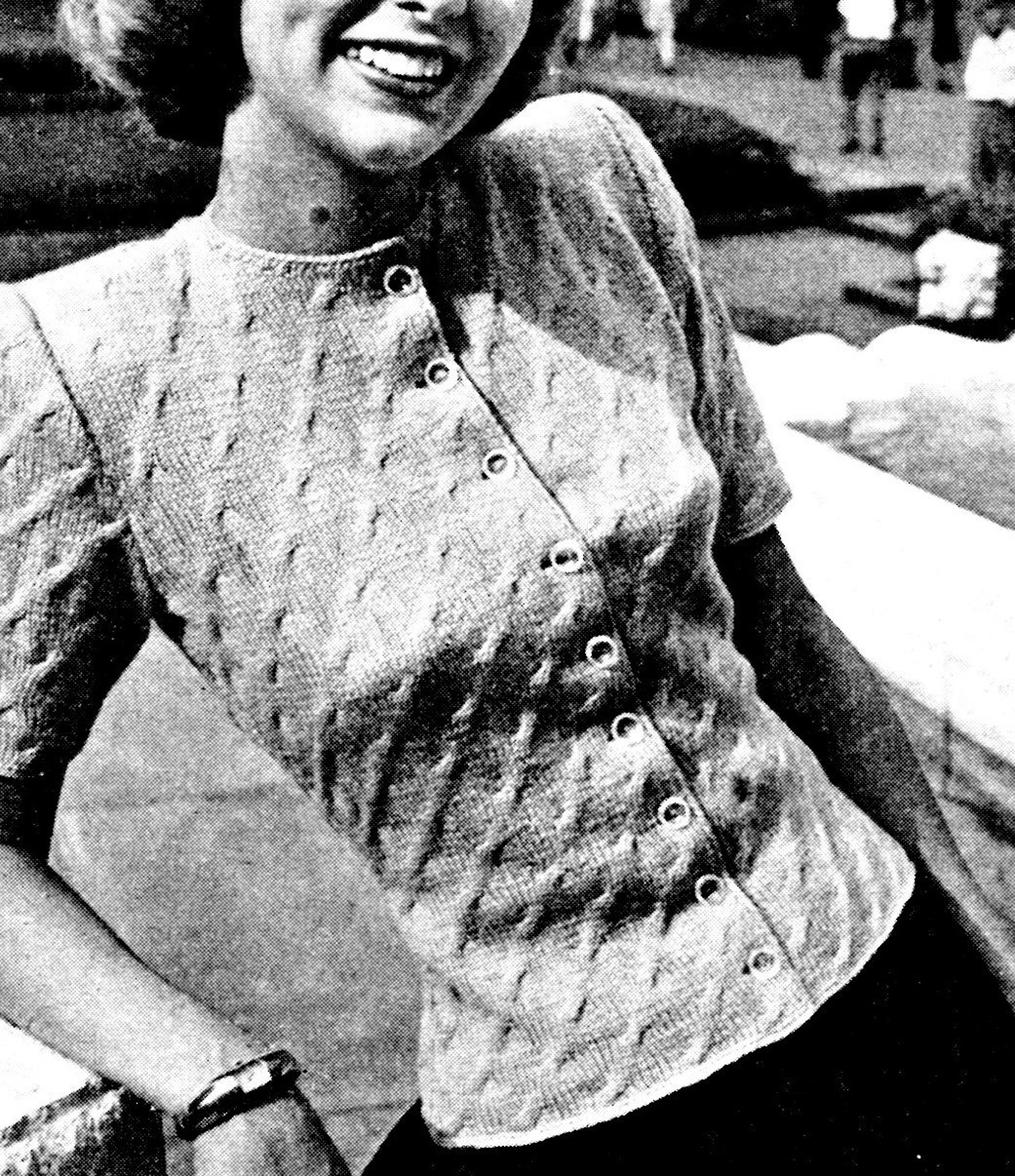 Ladies' 1940s Vintage Fitted Cardigan With Short Sleeves - PDF KNITTING ...