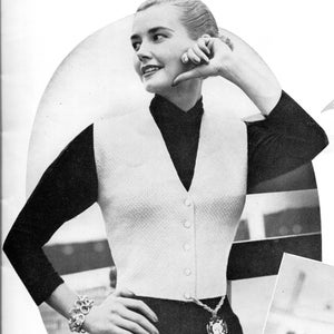 Ladies' 1950s Vintage Weskit -- Waistcoat -- Vest -- Crocheted or Knit ...