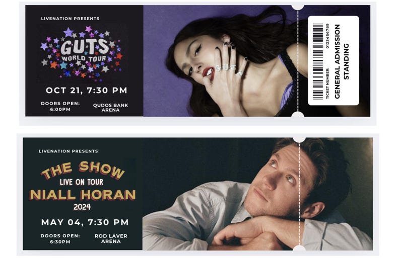 Customizable Downloadable Concert Tickets Perfect for Fans & Memories ...