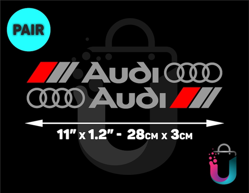 Audi 11″ Racing Decal – S Line Sport Badge Vinyl Stickers (pair) | Car ...