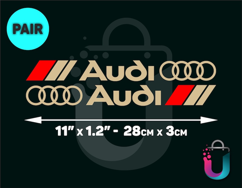 Audi 11″ Racing Decal – S Line Sport Badge Vinyl Stickers (pair) | Car ...