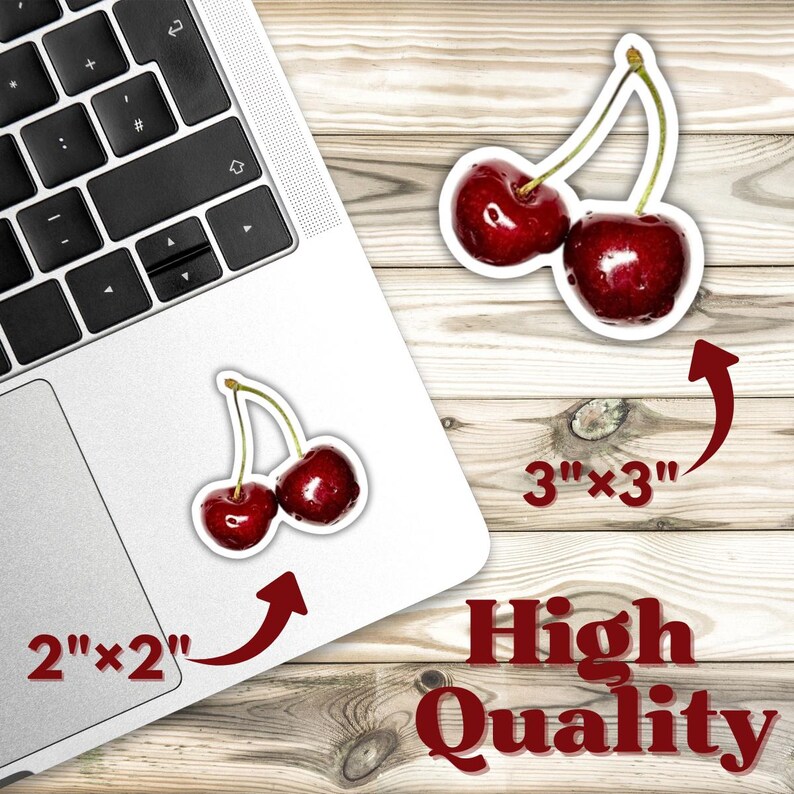 Aesthetic Double Cherry Kiss-cut Sticker | Cute Laptop Decals | Y2K ...