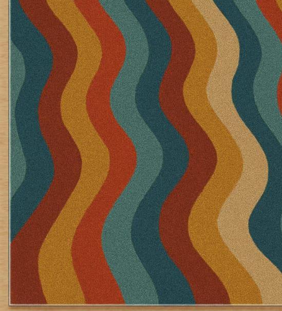 Retro Wavy Area Rug: 70s Style Abstract Carpet, Teal Rust Mustard - Etsy