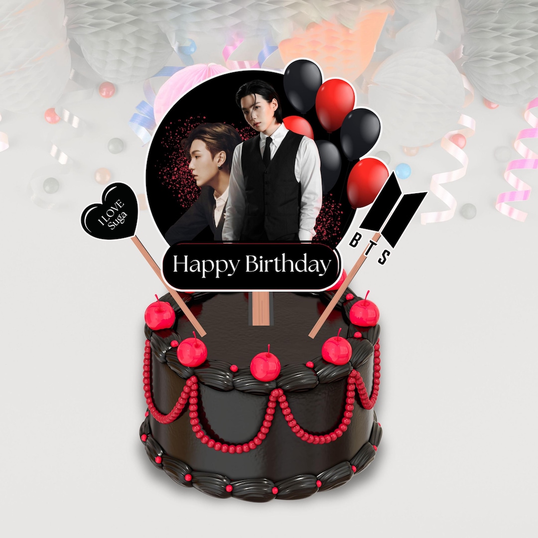 BTS Suga Cake Topper: Min Yoongi Design (PNG or PDF Digital Download - Etsy