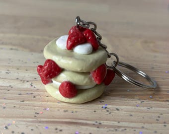 Tiny Strawberry Swirl Cake Keychain - Etsy