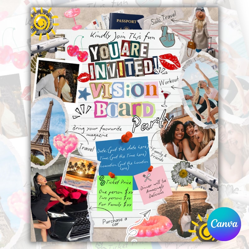 Pink Theme Vision Board - Etsy