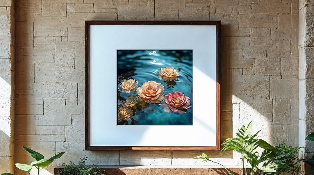 Floating Roses Candlelight Art Print: Romantic Floral Home Decor ...