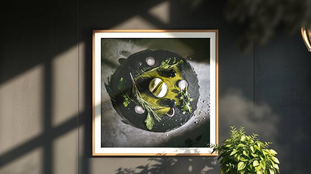 Elegant Mozzarella & Herbs Food Photography Print - Modern Rustic ...