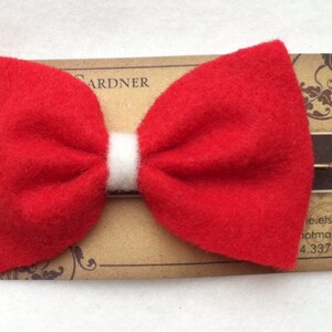 Red Felt Hair Bow Bobby Pin - Etsy