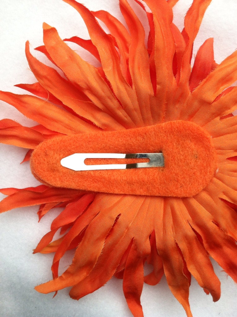 Orange Sunburst Flower With Decorative Button Center - Etsy