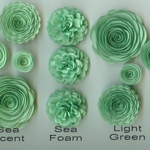 Light Green Handmade Spiral Rose Paper Flowers - Etsy
