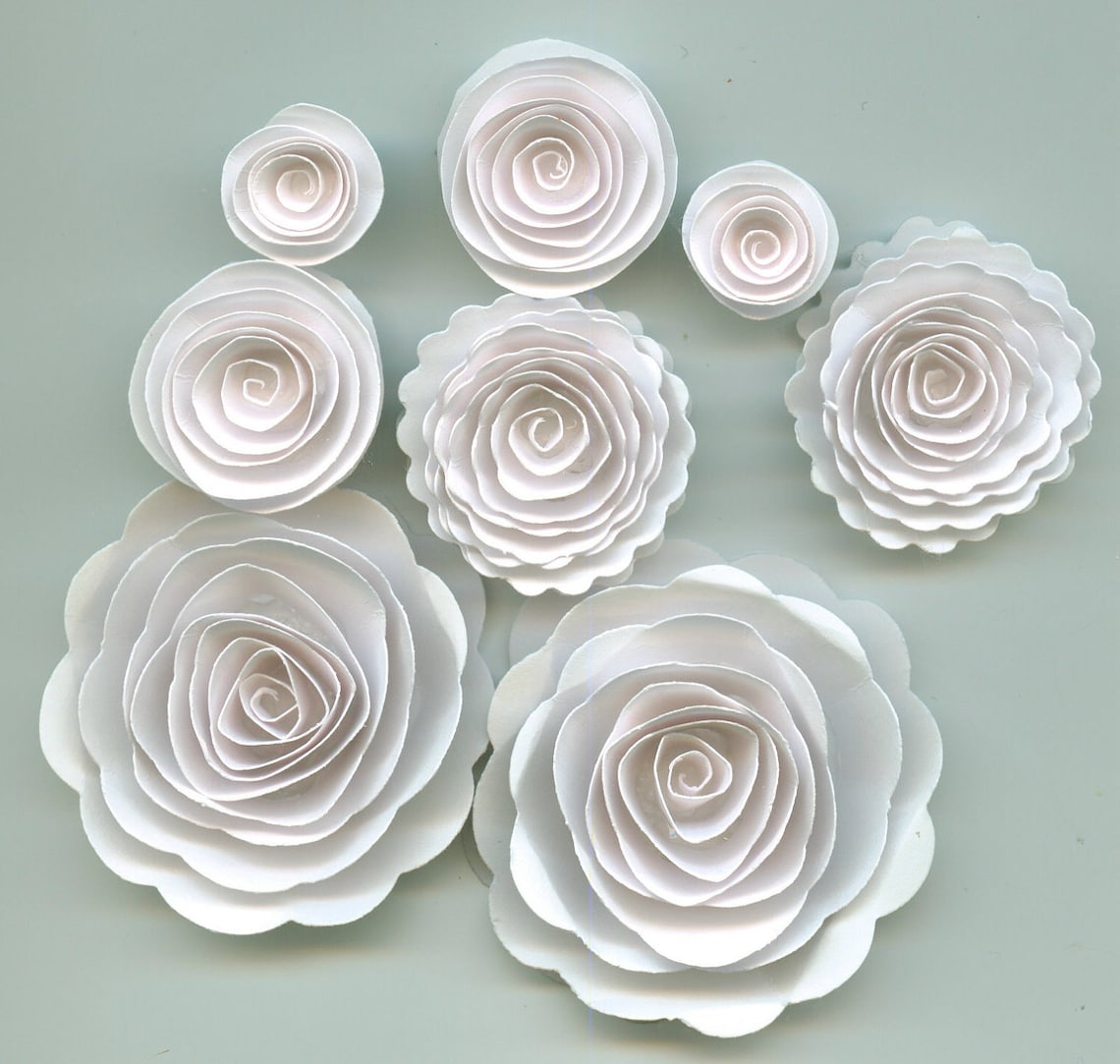 Pure Wedding White Handmade Rose Spiral Paper Flowers - Etsy
