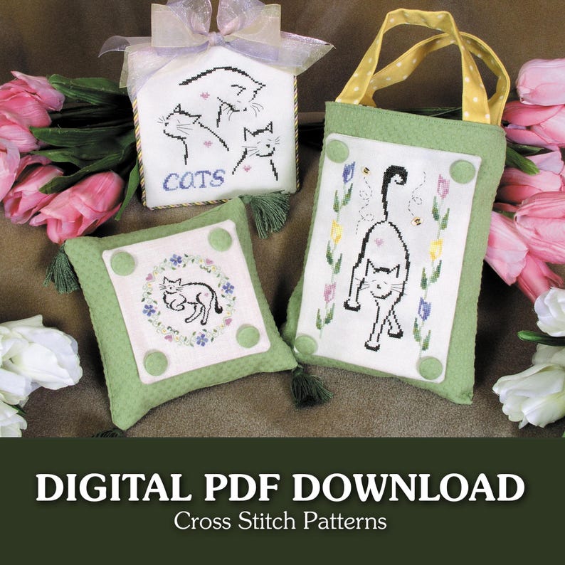 Britty Kitties V Cross Stitch Pattern Set | 3 Cat Charts + Duplicate ...