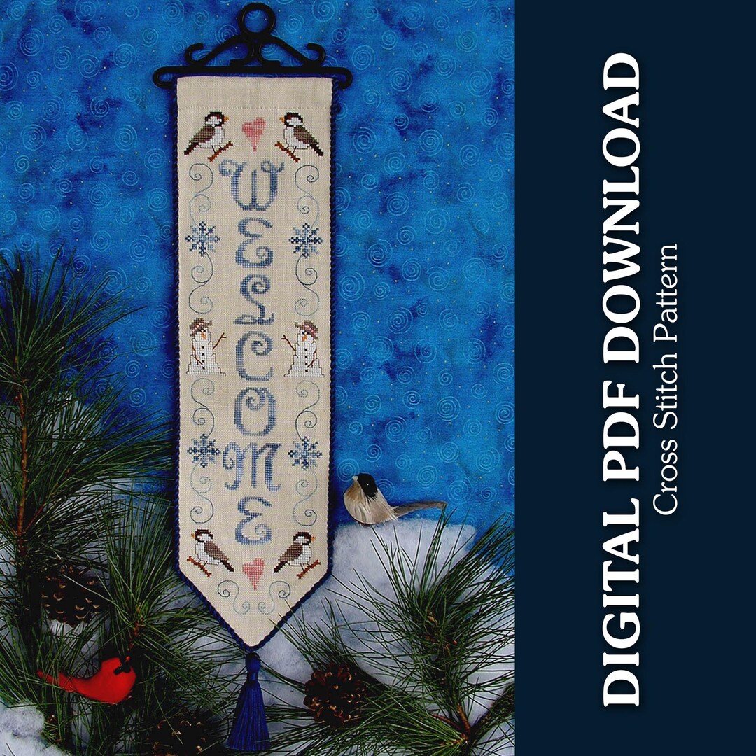 Winter Welcome Banner Cross Stitch Pattern | Britter Banner Series ...