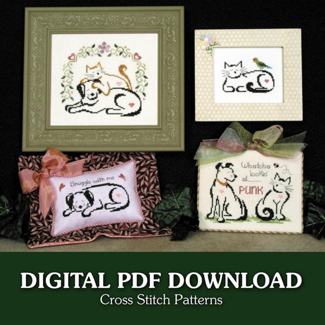 Britty Pets Cross Stitch Pattern Set | 4 Charts + Duplicate Stitch ...