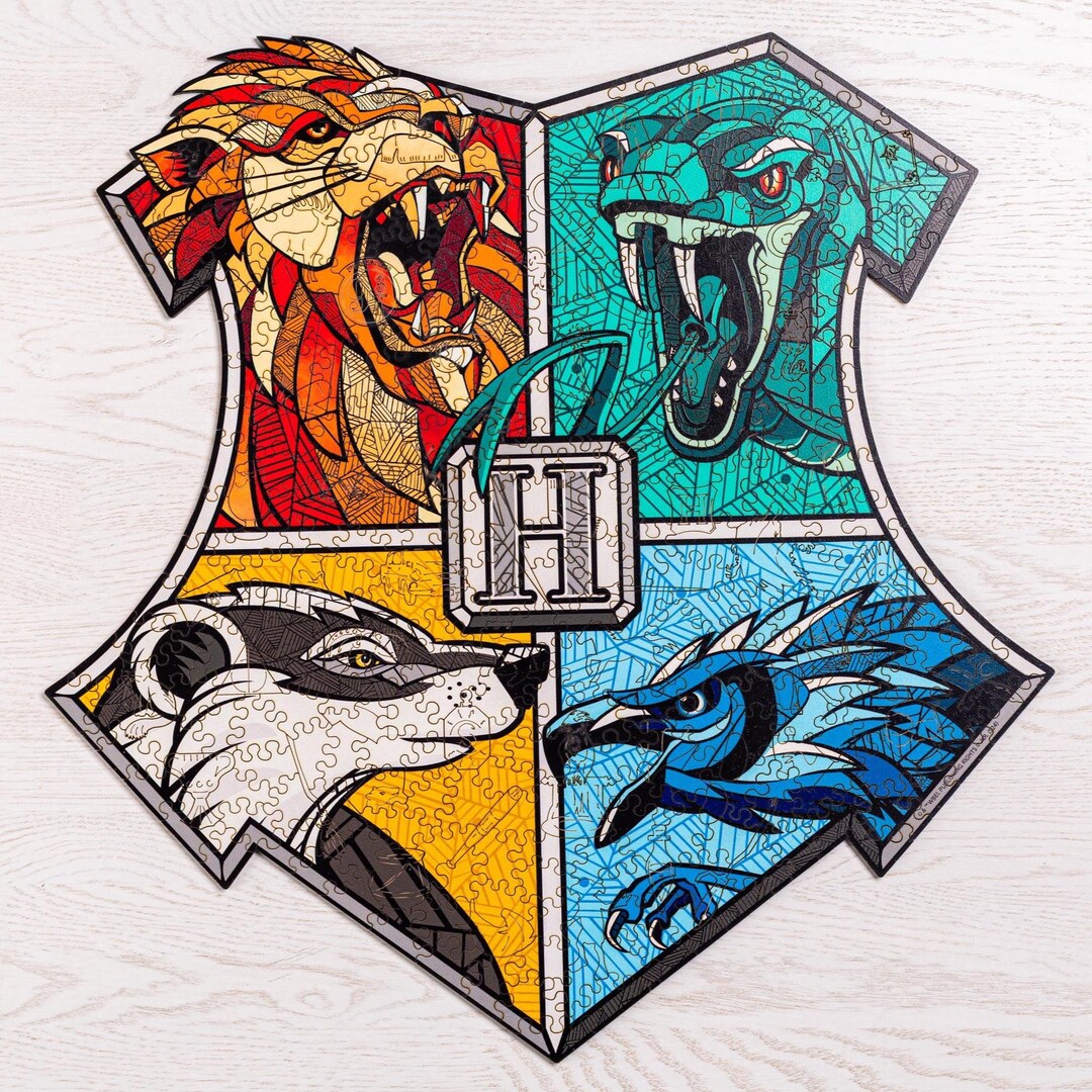 Handmade Harry Potter Wooden Puzzle, Unique Hogwarts Jigsaw, Licensed ...