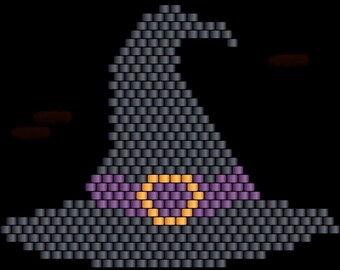 Ghost Wearing Witch Hat Brick Stitch Pattern - Etsy
