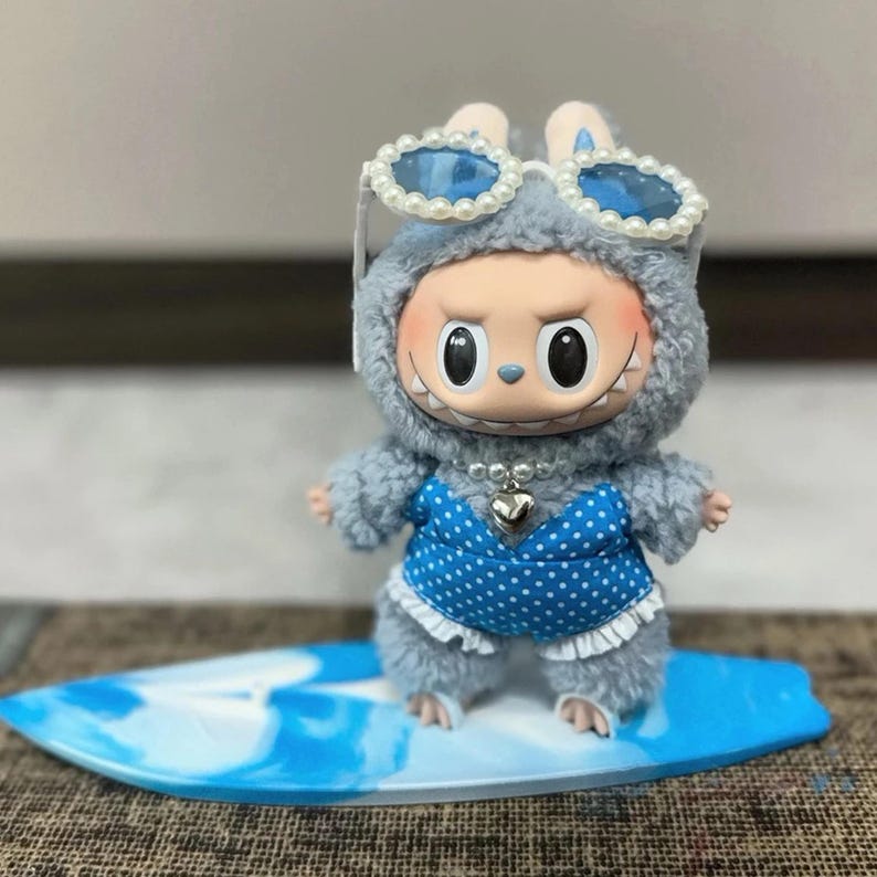 17cm Labubu Doll Clothes, Swimsuit Set in Blue and Green Colors, Give ...