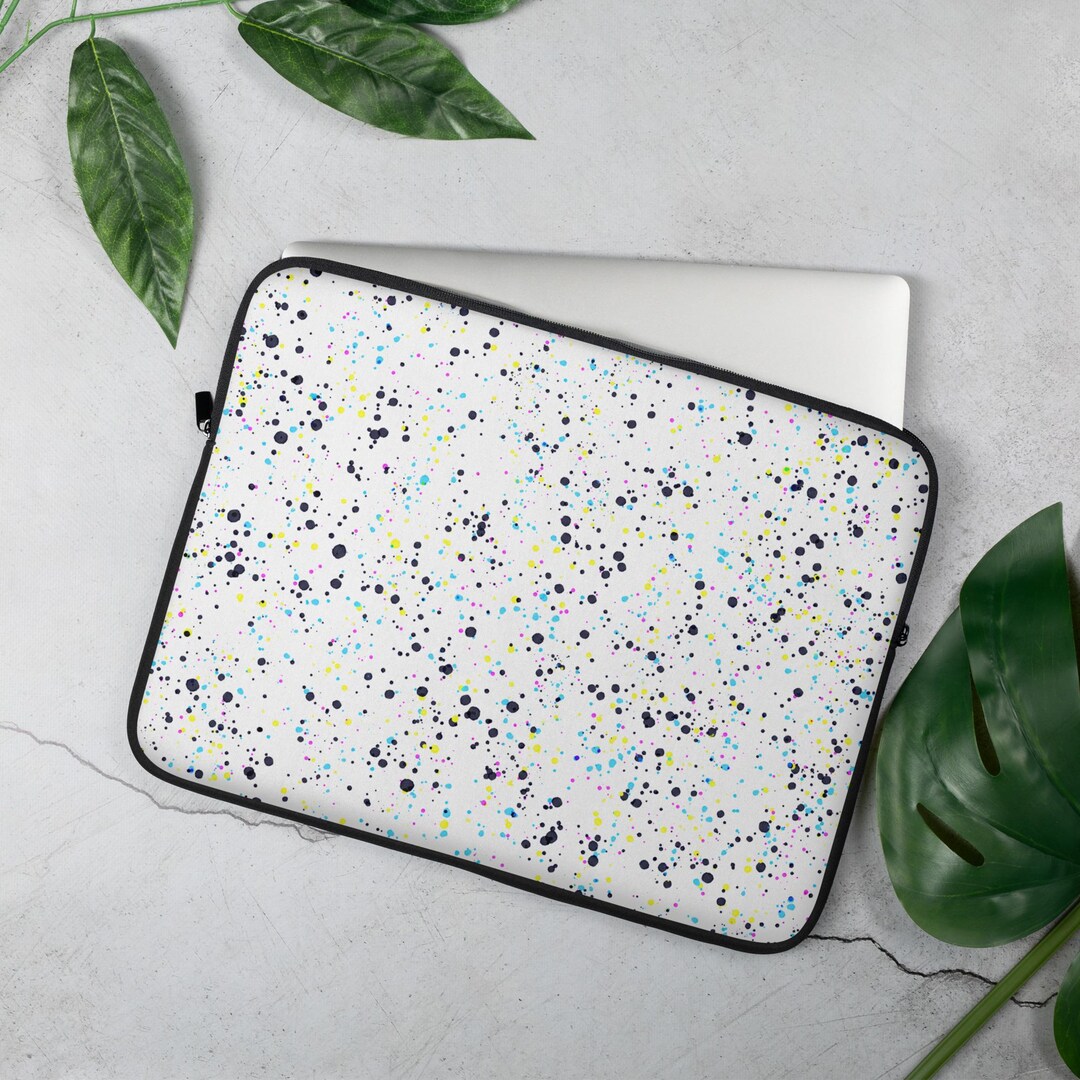 Modern Laptop Sleeve Splash of Color Computer Case Classy Laptop White ...