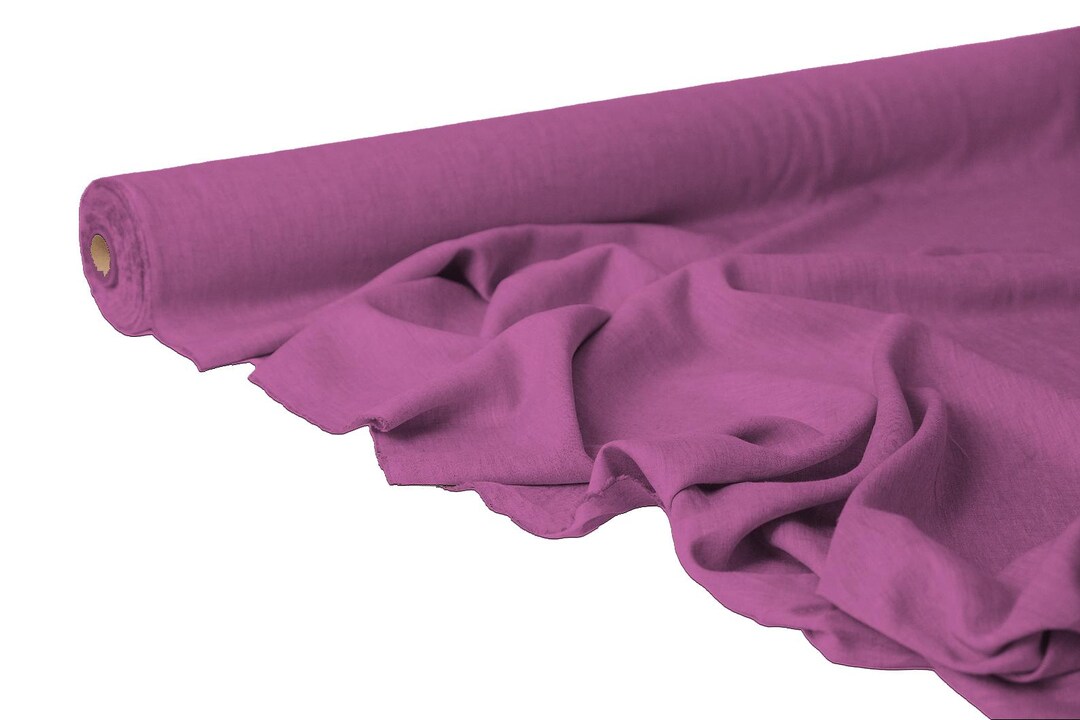 Sky Magenta Linen Fabric by the Yard – Premium Natural Linen for ...