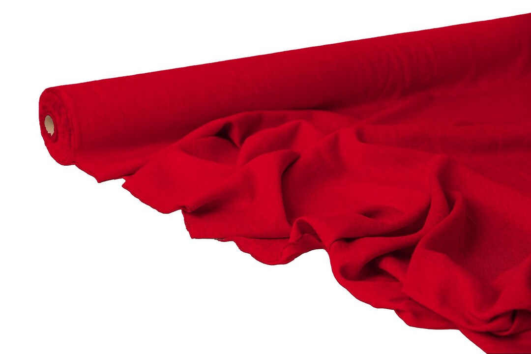 Spanish Red Linen Fabric – Softened Flax, Medium Weight by the Yard - Etsy