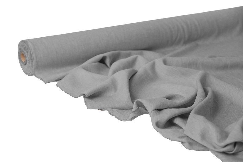 Silver Gray Linen Fabric | Softened Flax, Medium Weight - Etsy