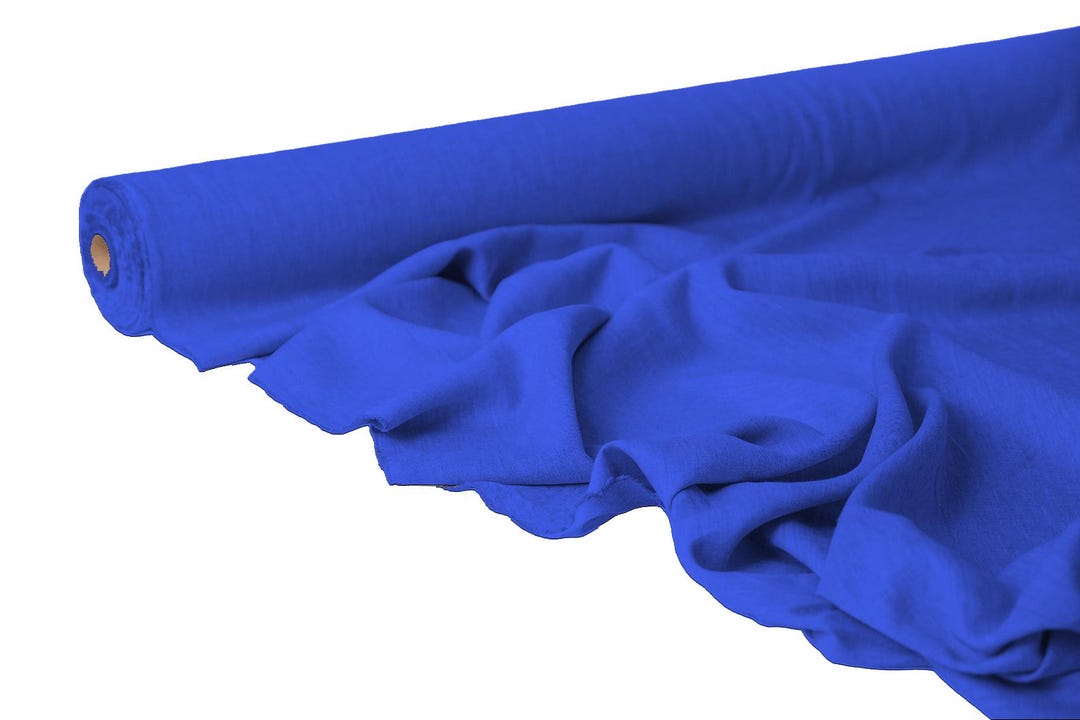 Neon Blue Linen Fabric – Breathable Material, 56" Wide, Sold by the ...