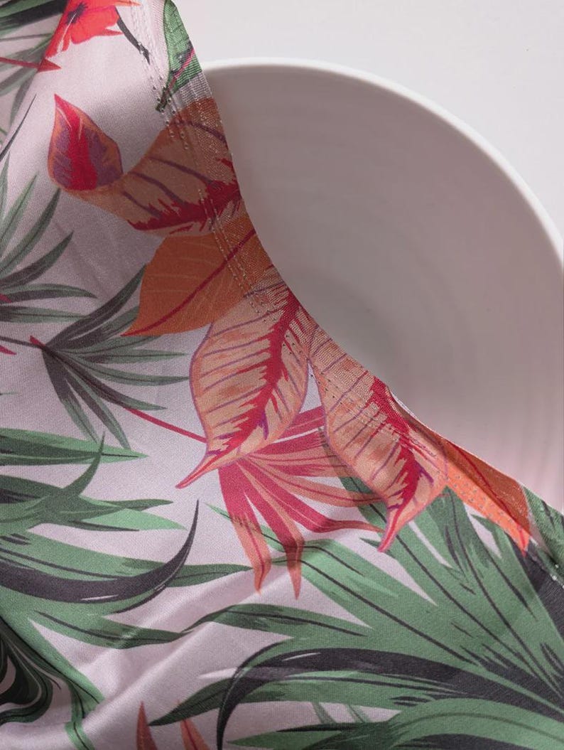 Viscose Modal Satin Fabric by Yard | Tropical Floral Print, Silky Drape ...