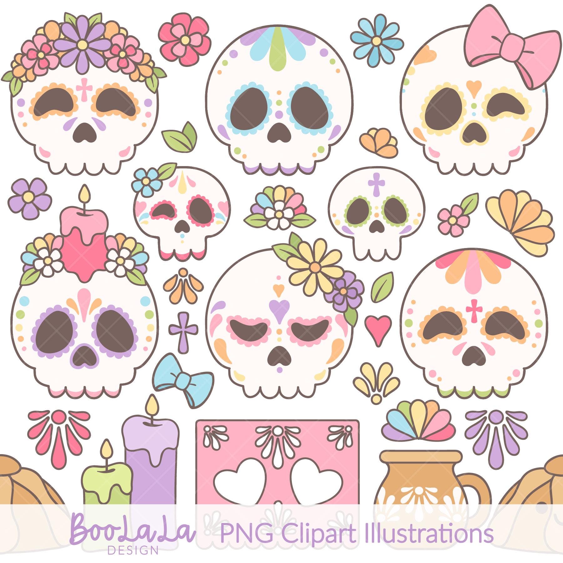 Dia De Los Muertos- Day of the Dead PNG Aesthetic, Cute Sugar Skulls ...