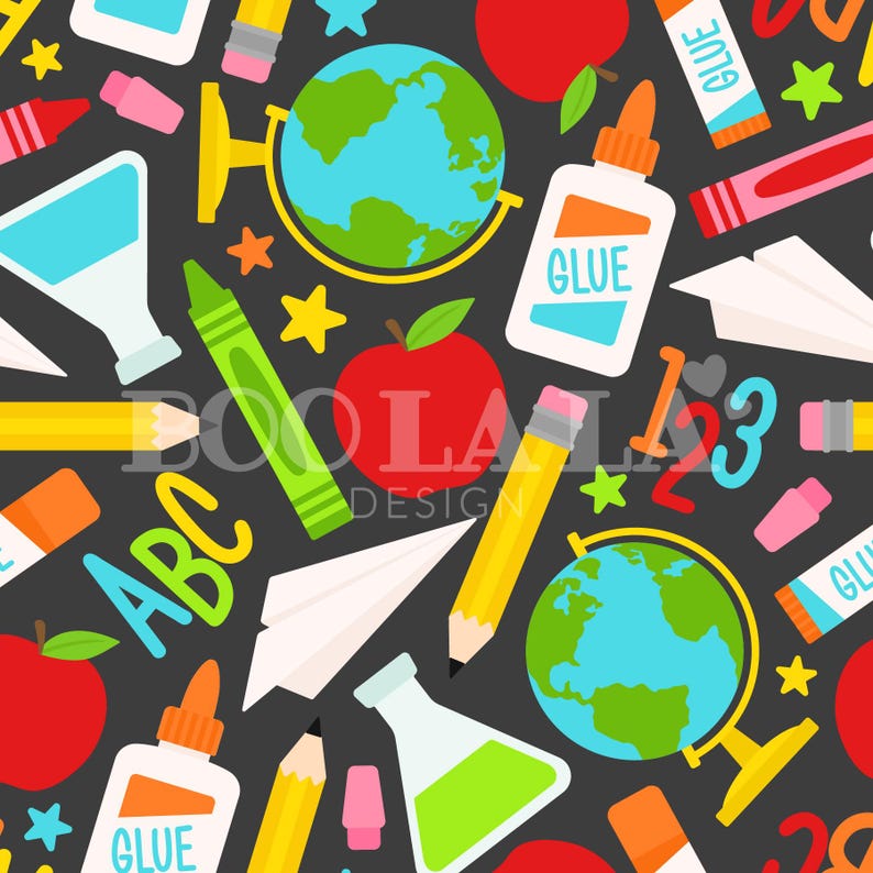 Back to School Seamless Patterns - Teacher Appreciation Digital Paper ...