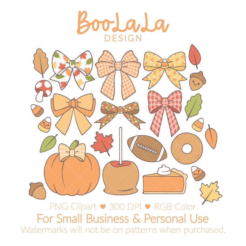 Autumn Coquette Bow Clipart - Cute Fall PNG Aesthetic, Girly Plaid Bows ...