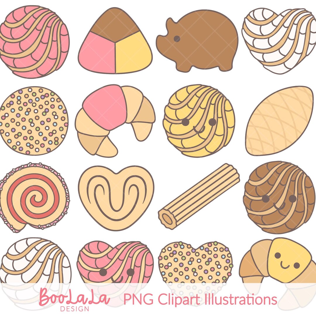 Kawaii Pan Dulce Clipart - Cute Mexican Bakery PNG, Pan Dulce Aesthetic ...