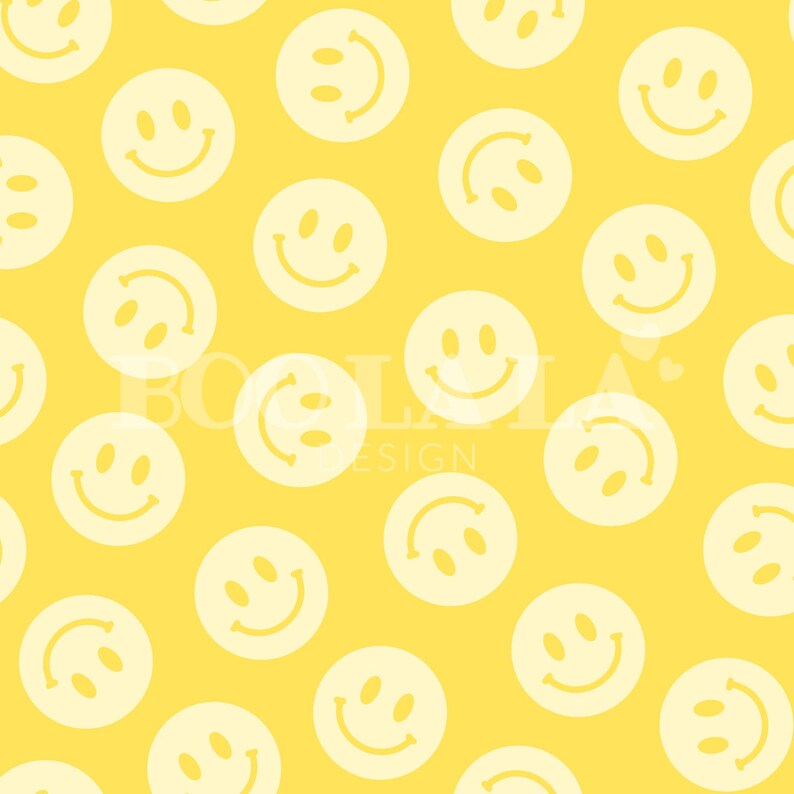 Groovy Smile Face Seamless Patterns - Smile Digital Paper, Retro Pastel ...