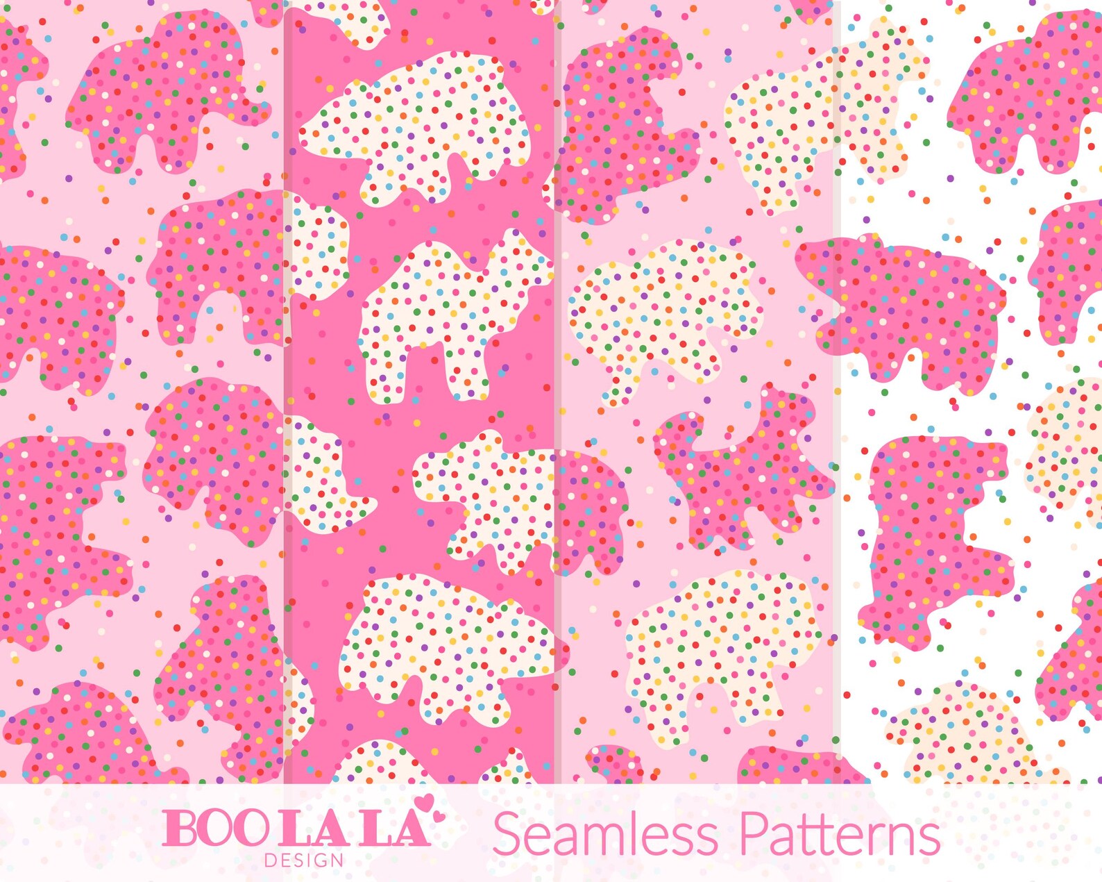 Animal Cracker Seamless Patterns: Circus Cookie Digital Paper (12" X 12 ...
