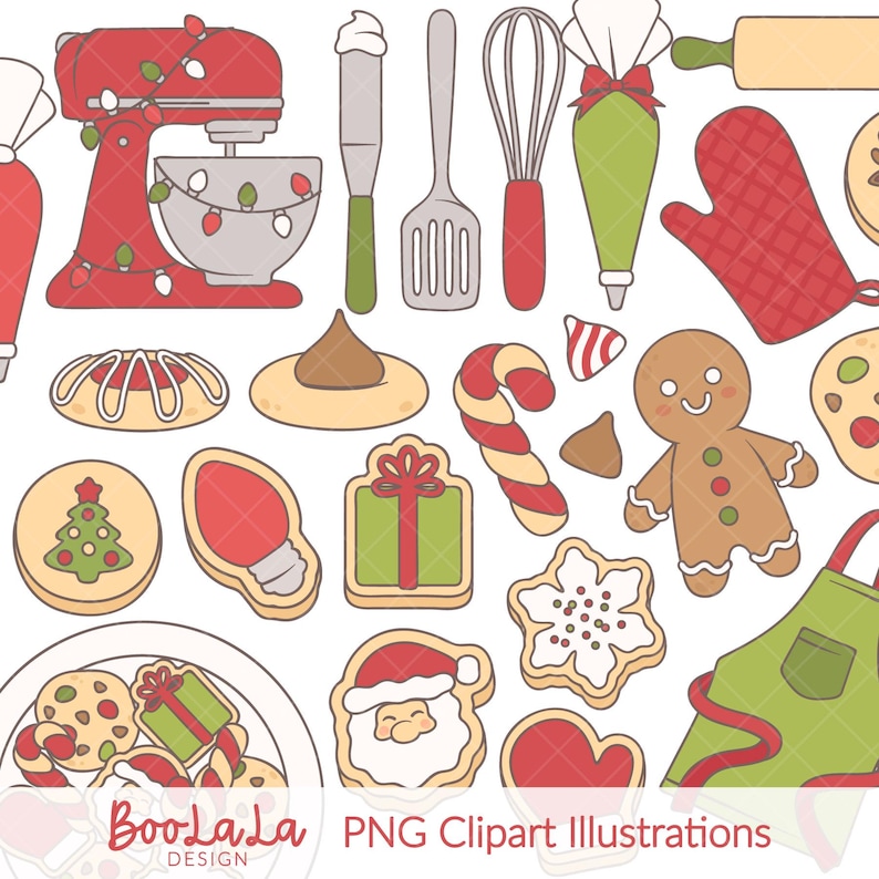 Christmas Baking PNG Clipart Set: Gingerbread Man Cookie, Holiday ...