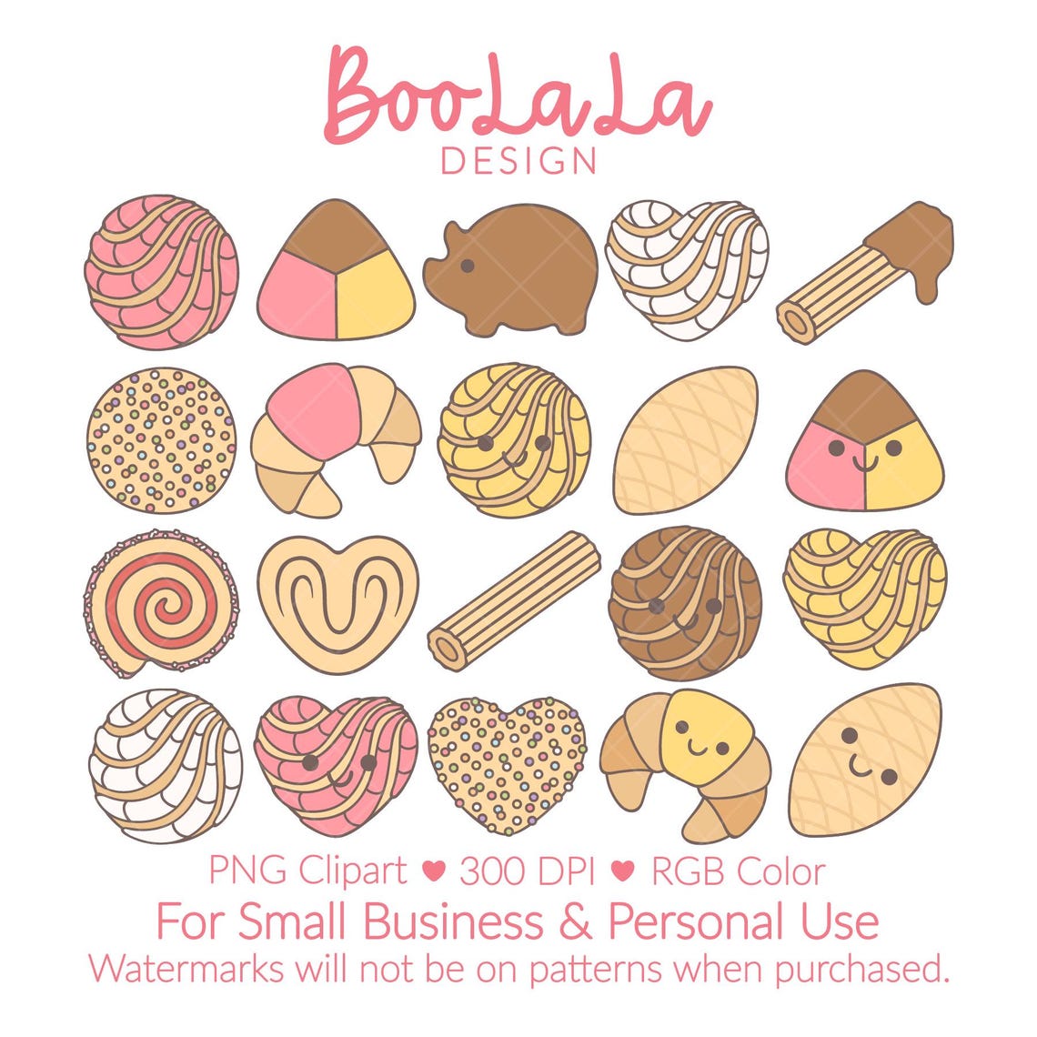 Kawaii Pan Dulce Clipart - Cute Mexican Bakery PNG, Pan Dulce Aesthetic ...