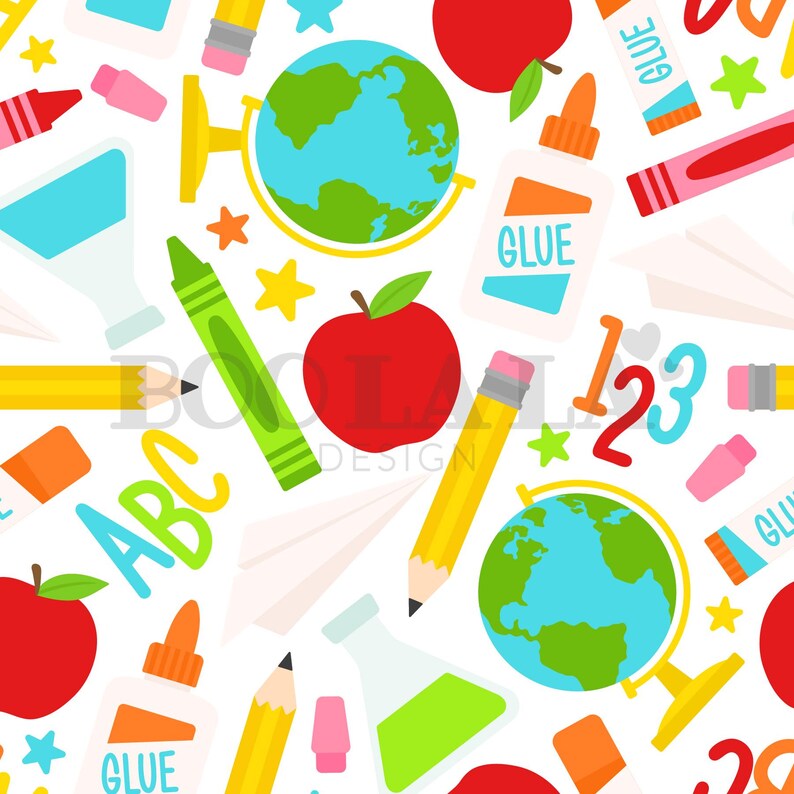 Back to School Seamless Patterns - Teacher Appreciation Digital Paper ...