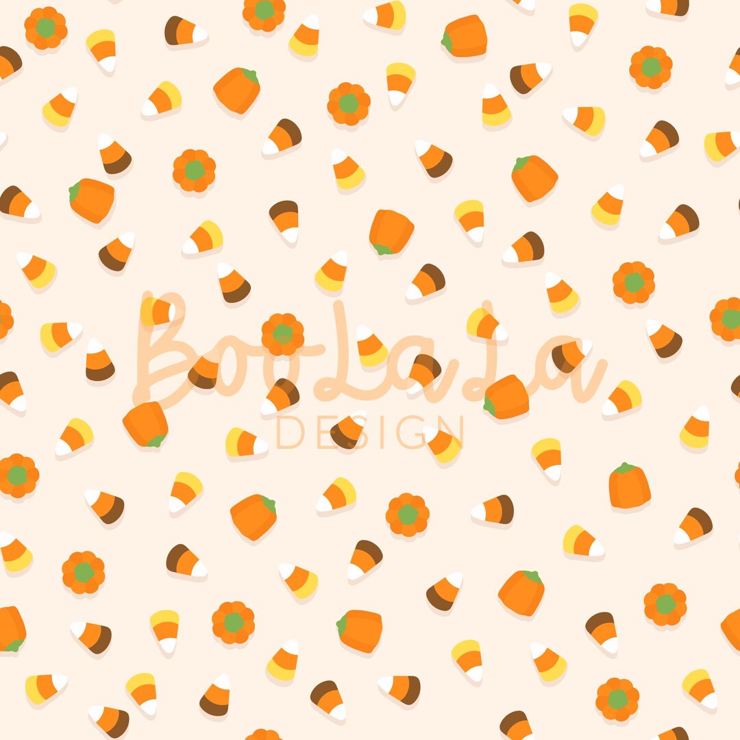 Candy Corn Pumpkin Seamless Pattern: Halloween Digital Paper ...