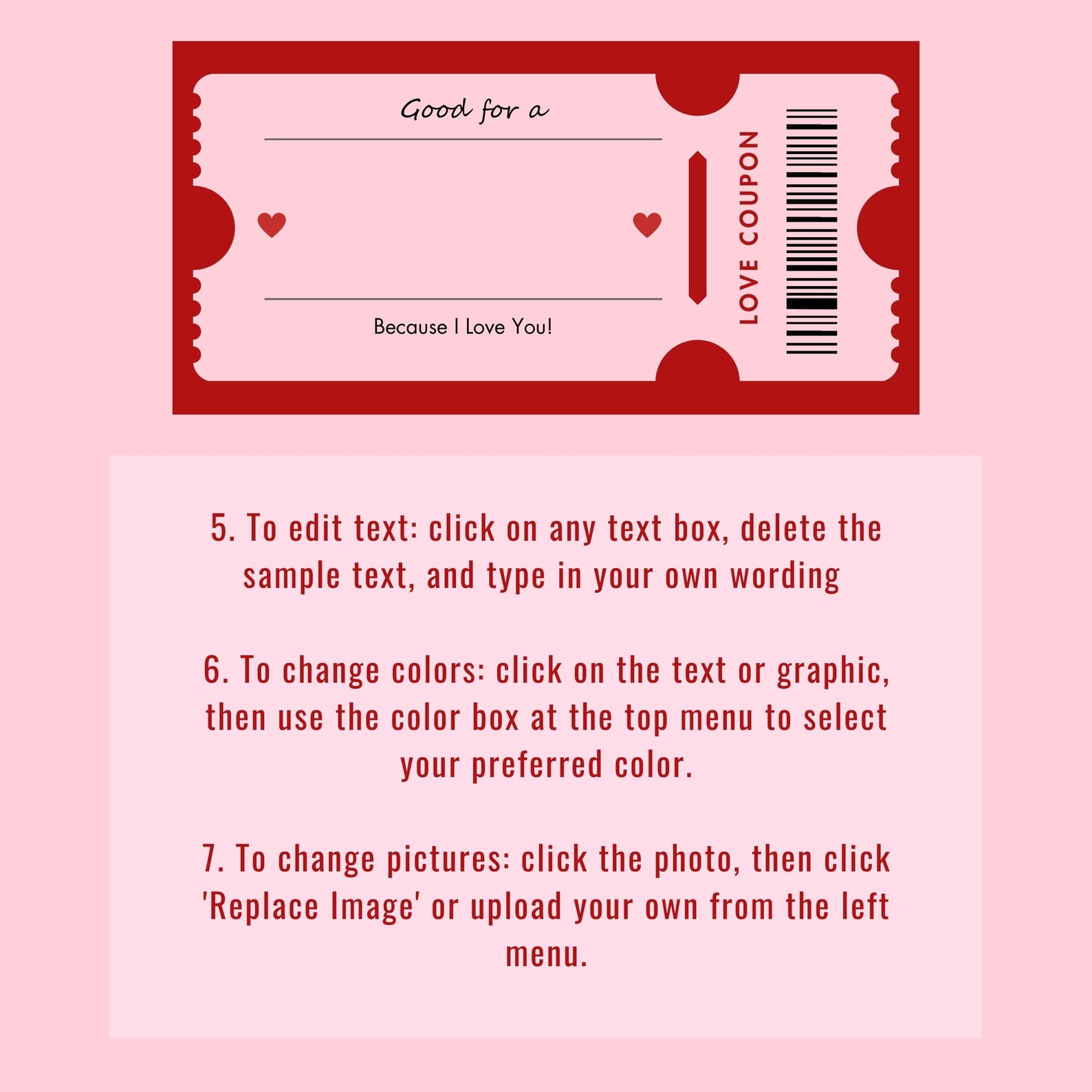 Love Coupon Printable PDF Editable Coupons Engagement Present ...