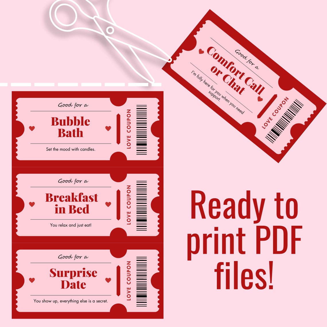Love Coupon Printable PDF Editable Coupons Engagement Present ...